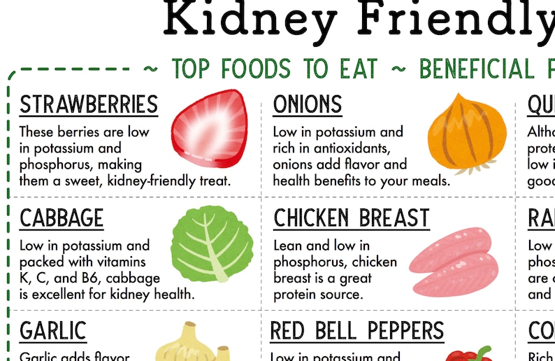 Kidney Friendly Foods Guide: Printable Nutrition Chart (PDF Download ...