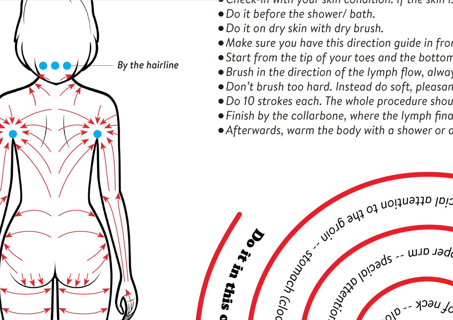 Dry Body Brushing Direction Guide Poster, PRINTABLE/ INSTANT DOWNLOAD ...