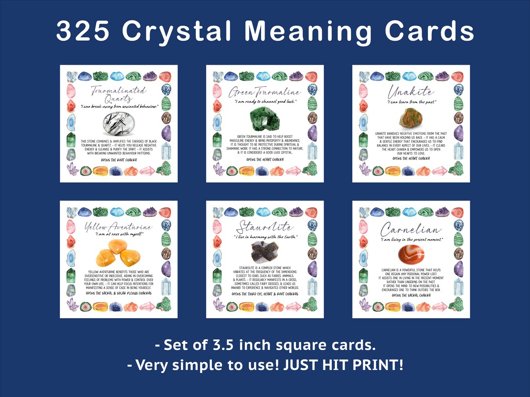 325 Crystal Information Cards Bundle Set, Digital Download - Print-at ...