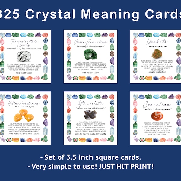 Printable Crystal Cards - Etsy