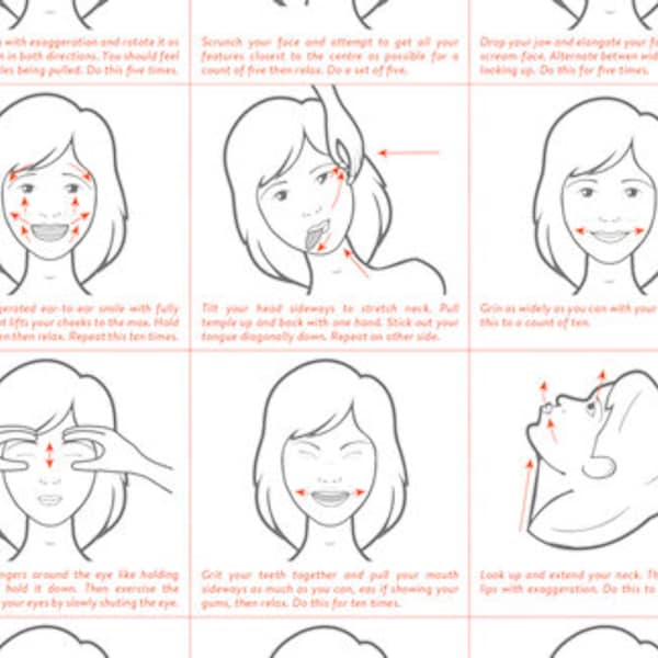 Face Exercise Poster - Etsy