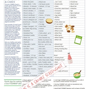 FODMAP Foods List / At-a-glance Chart to See Which Foods Are Low or ...