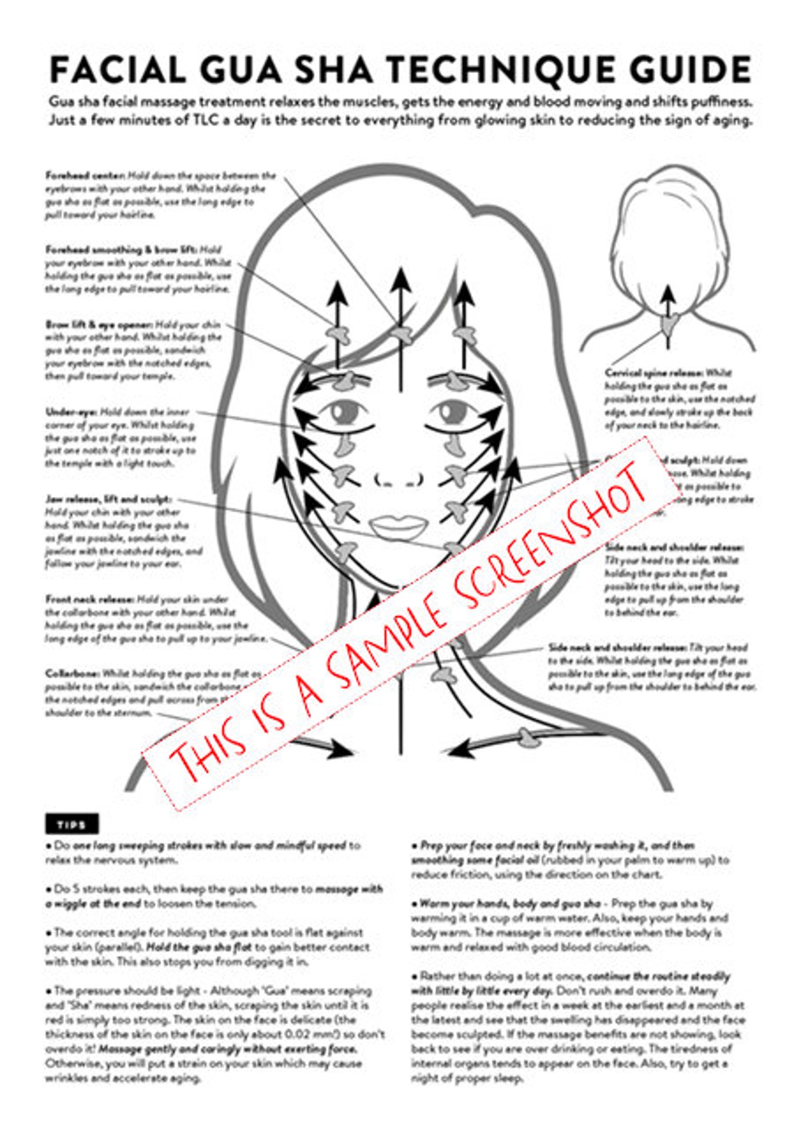Gua Sha Technique Guide, PRINTABLE (instant Digital Download ...
