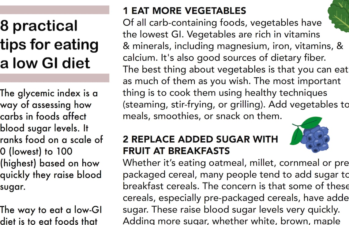 Glycemic Index Food List At-a-glance 2 Page Pdf Patient Health ...