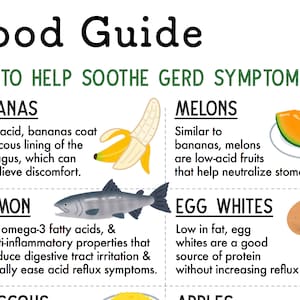 Acid Reflux Food Guide, GERD, 2-page Pdf, PRINTABLE DOWNLOAD, Heartburn ...
