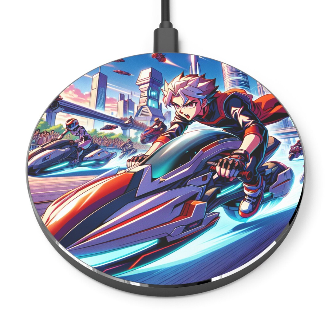 Boy Anime Racer Red Wireless Cell Phone Touch Free Charger, iPhone and ...