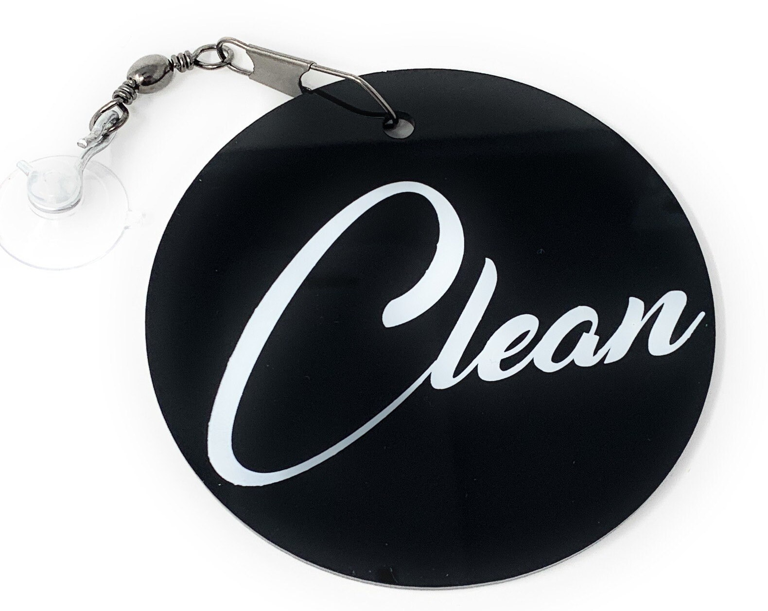 Acrylic 3" Round Dishwasher Sign, Reversible With Suction Cup, Clean ...