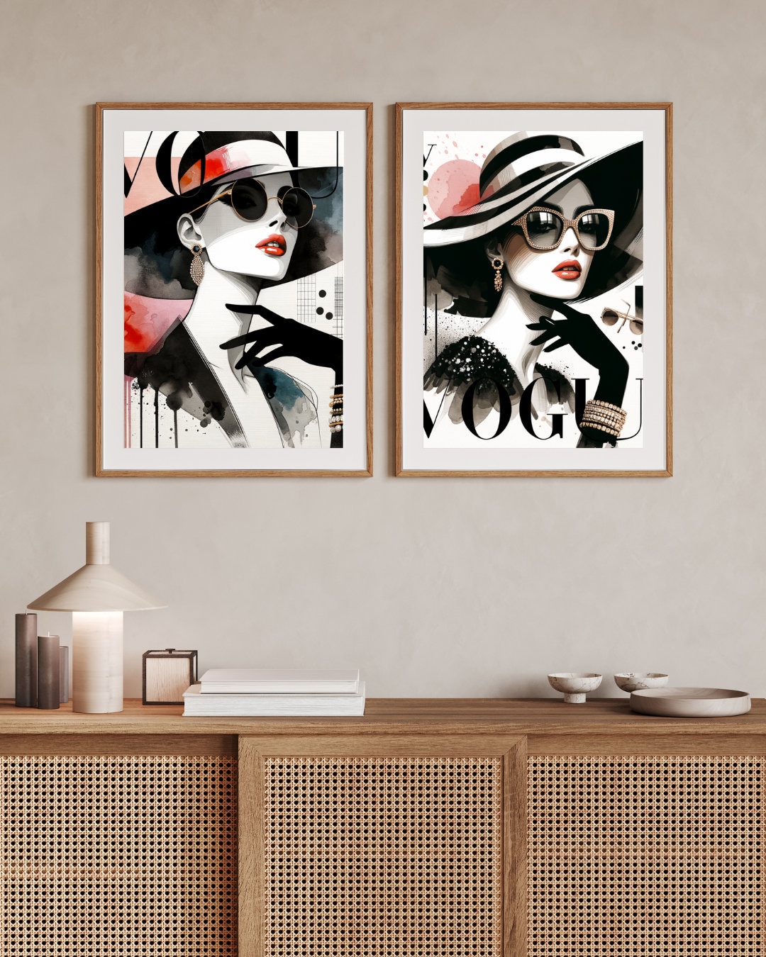 Vogue Fashion Illustration Art Prints: Chic Home Decor (PNG Digital ...