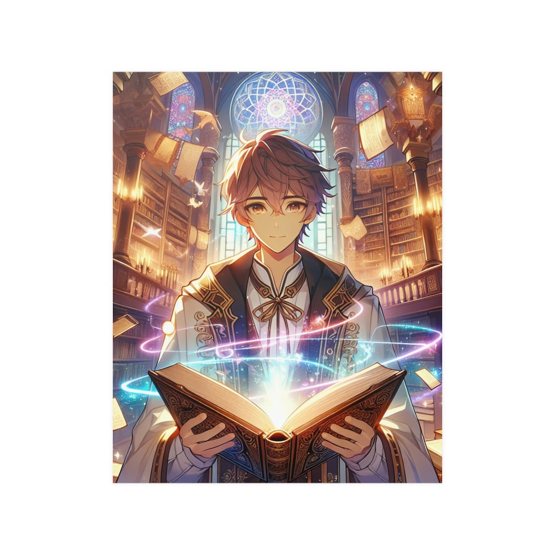 Satin Anime Wizard Poster: Fantasy Anime Wall Art - Etsy