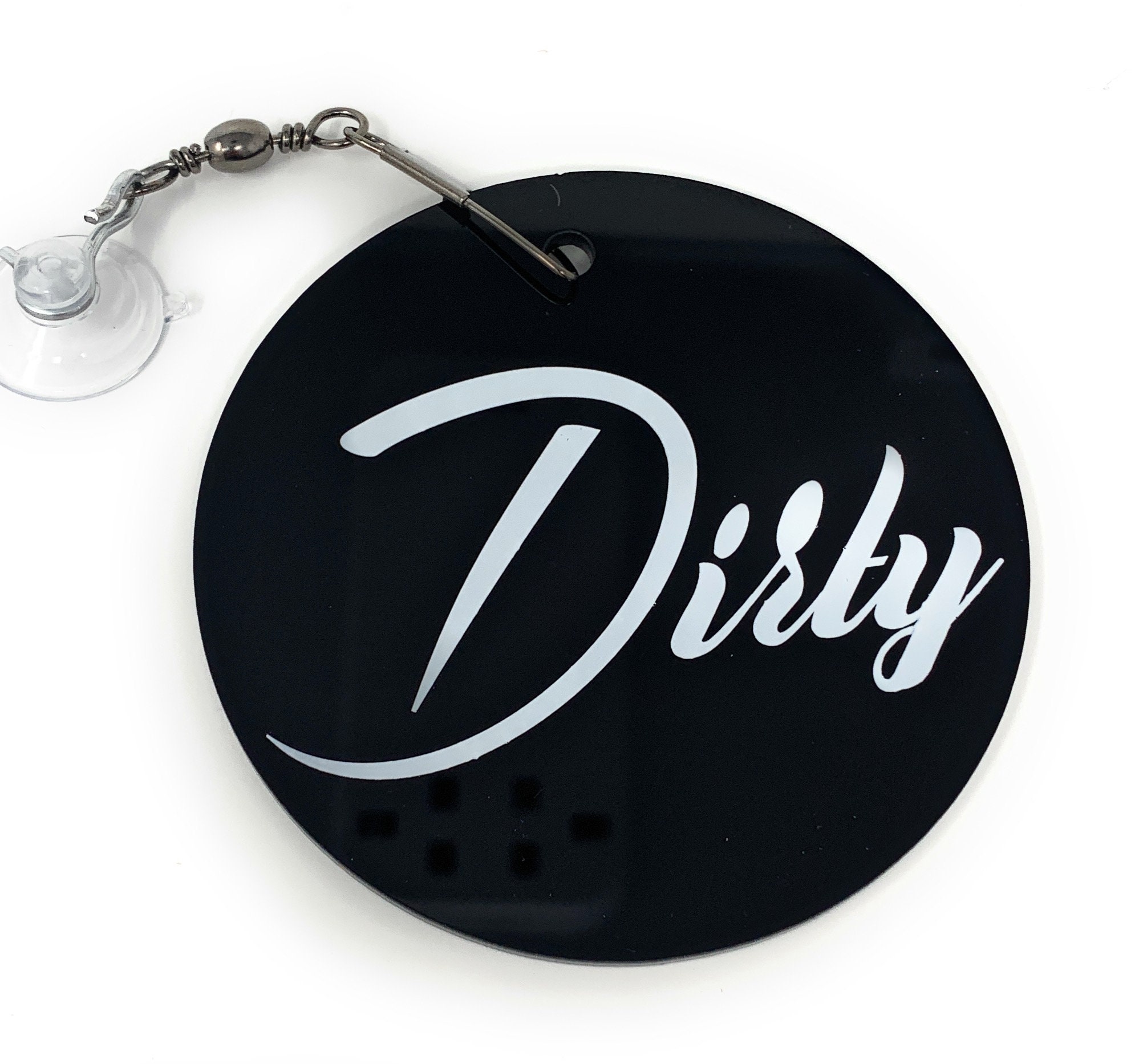 Acrylic 3" Round Dishwasher Sign, Reversible With Suction Cup, Clean ...