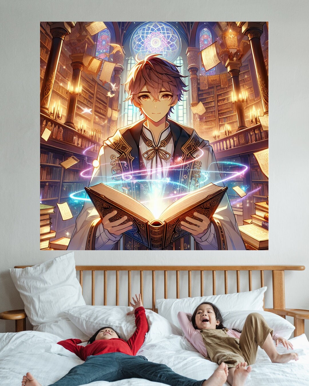 Satin Anime Wizard Poster: Fantasy Wall Art - Etsy