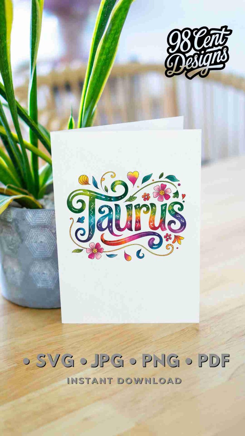 Taurus Zodiac Sublimation Design: Astrology Clipart (digital Download ...
