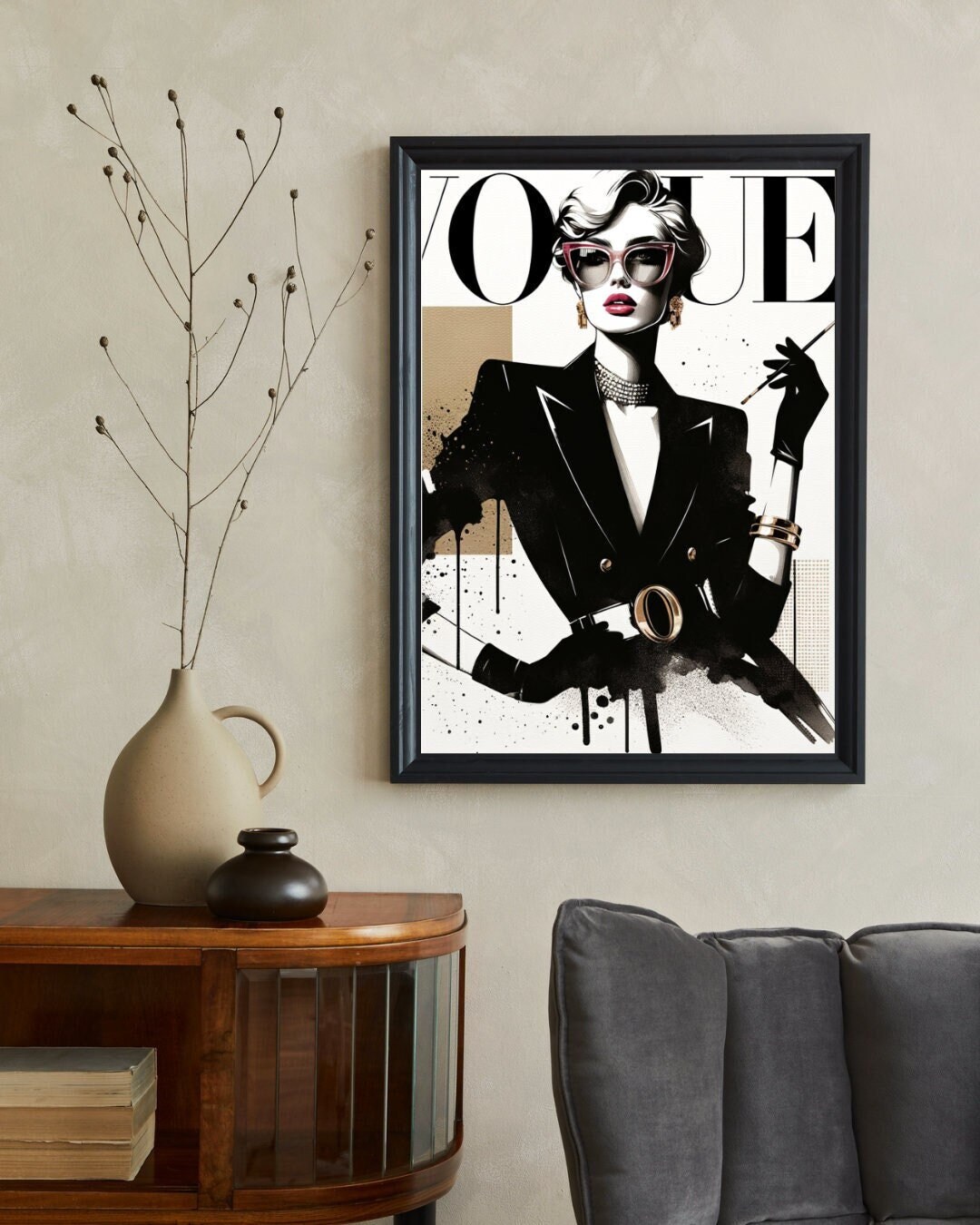 Vintage Vogue Satin Poster: Chic Fashion Wall Art - Etsy