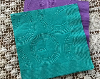 Clocks Embossed Napkins retirement All Occasion | Etsy