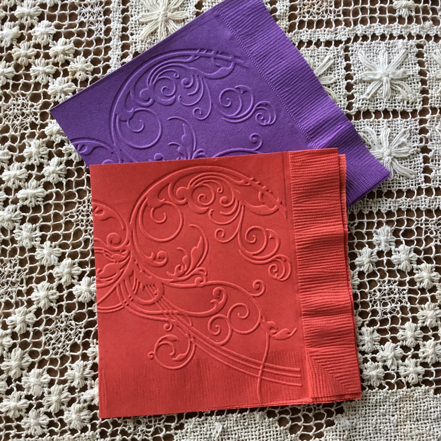 All Occasion Floral Embossed Napkin Wedding Bridal - Etsy UK