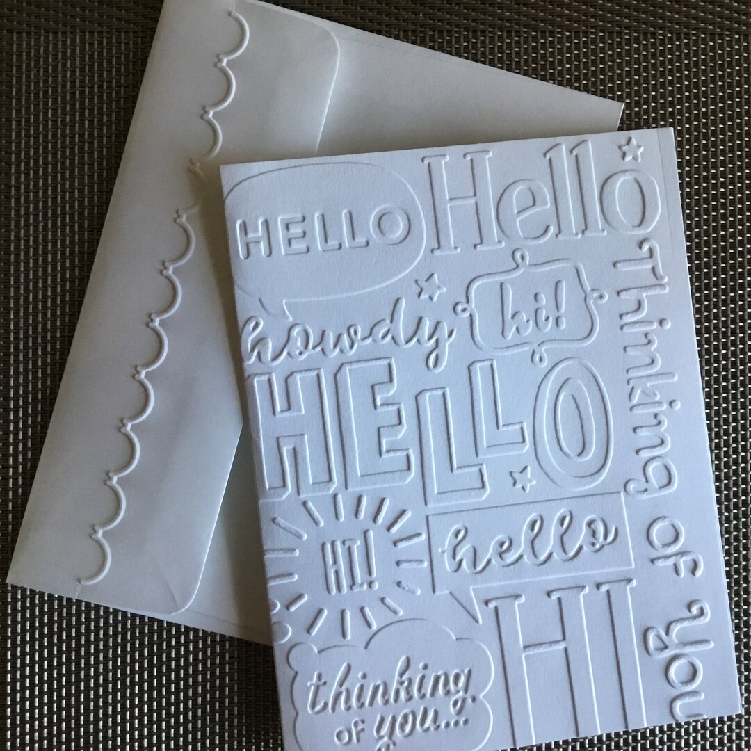 Embossed Note Card Blank Cards Invitations Gifts Thank - Etsy