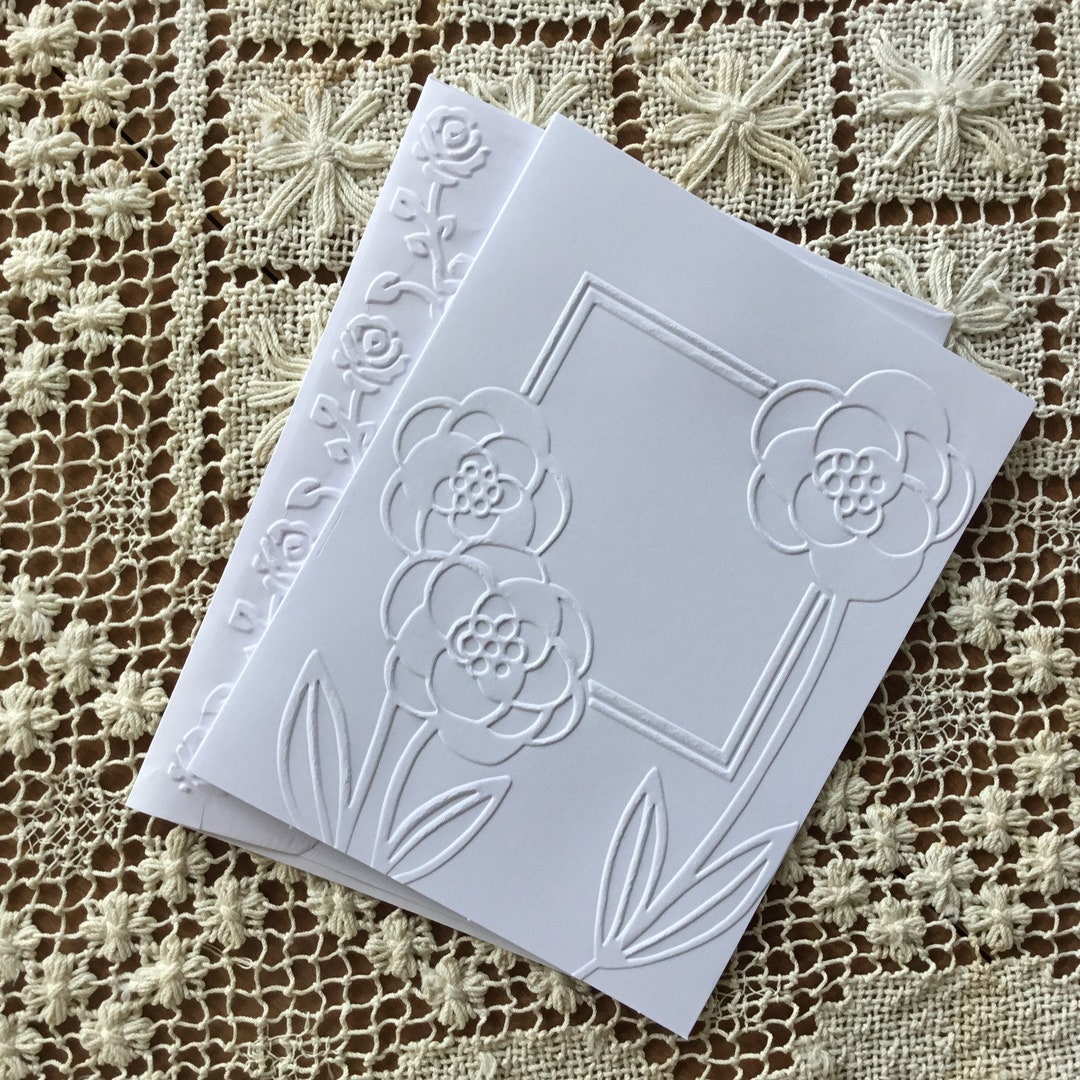 Embossed Note Card Floral Blank Cards, Invitations, Gifts, Thank You ...