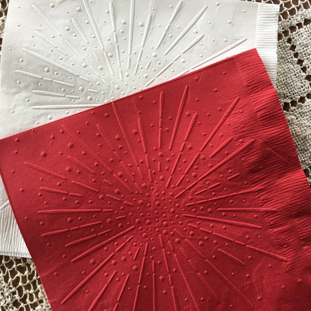 Fireworks - Embossed Napkins - July 4th - Party - Luncheon - Etsy