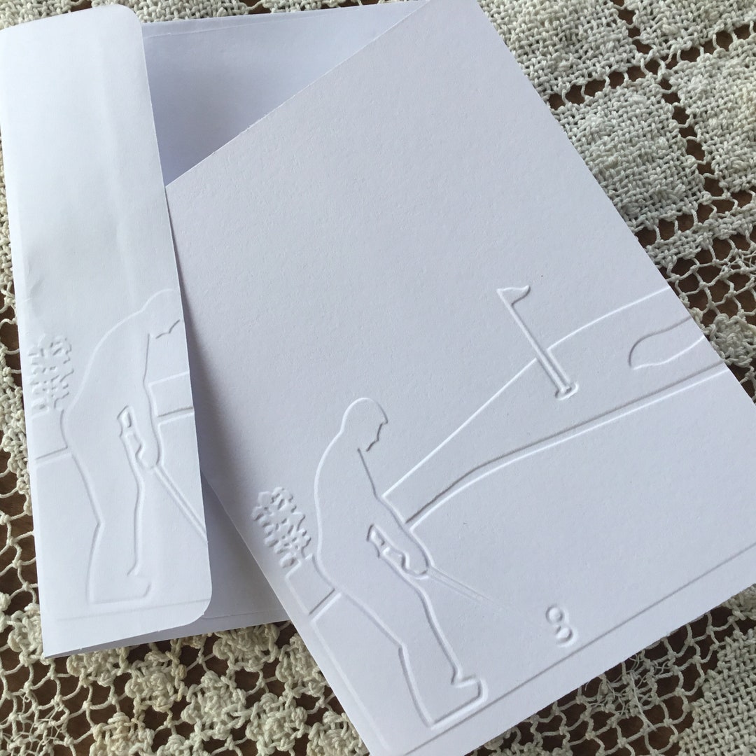 Embossed Note Card golf Blank Cards, Invitations, Gifts, Thank You ...