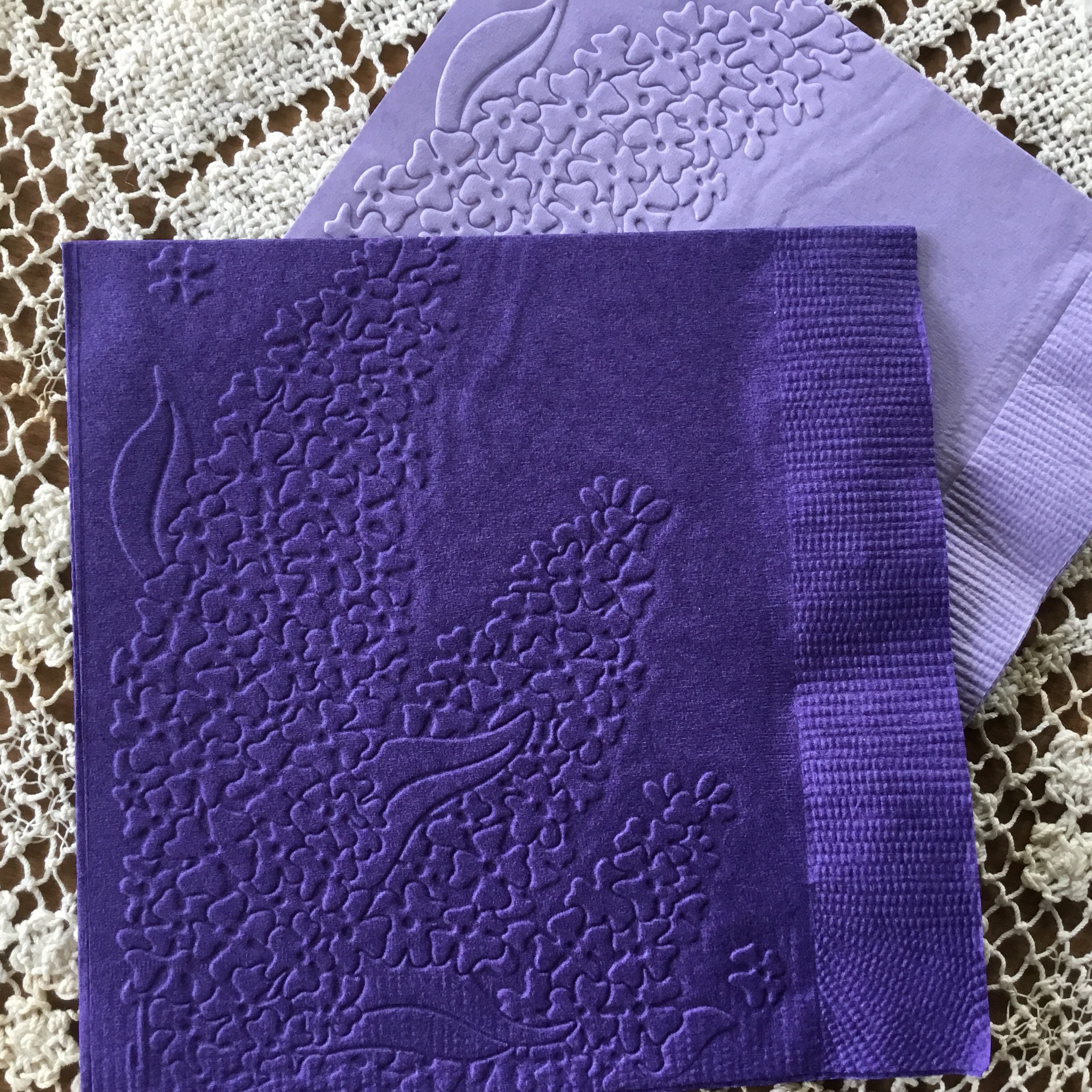 Floral Lilacs Embossed Napkin All Occasion Wedding - Etsy UK