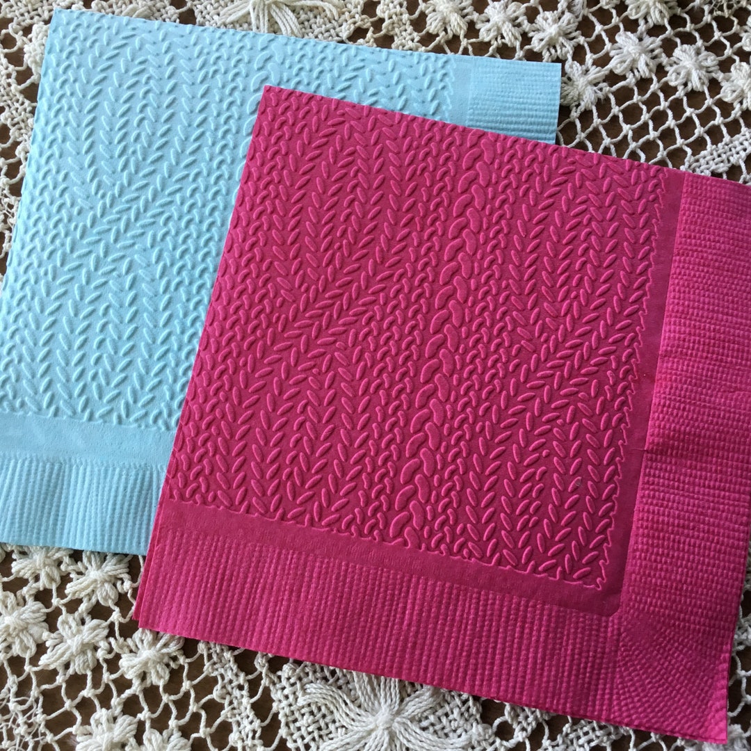Knitting - Embossed Napkins - Knitting Group - Beverage - Cocktail - Etsy