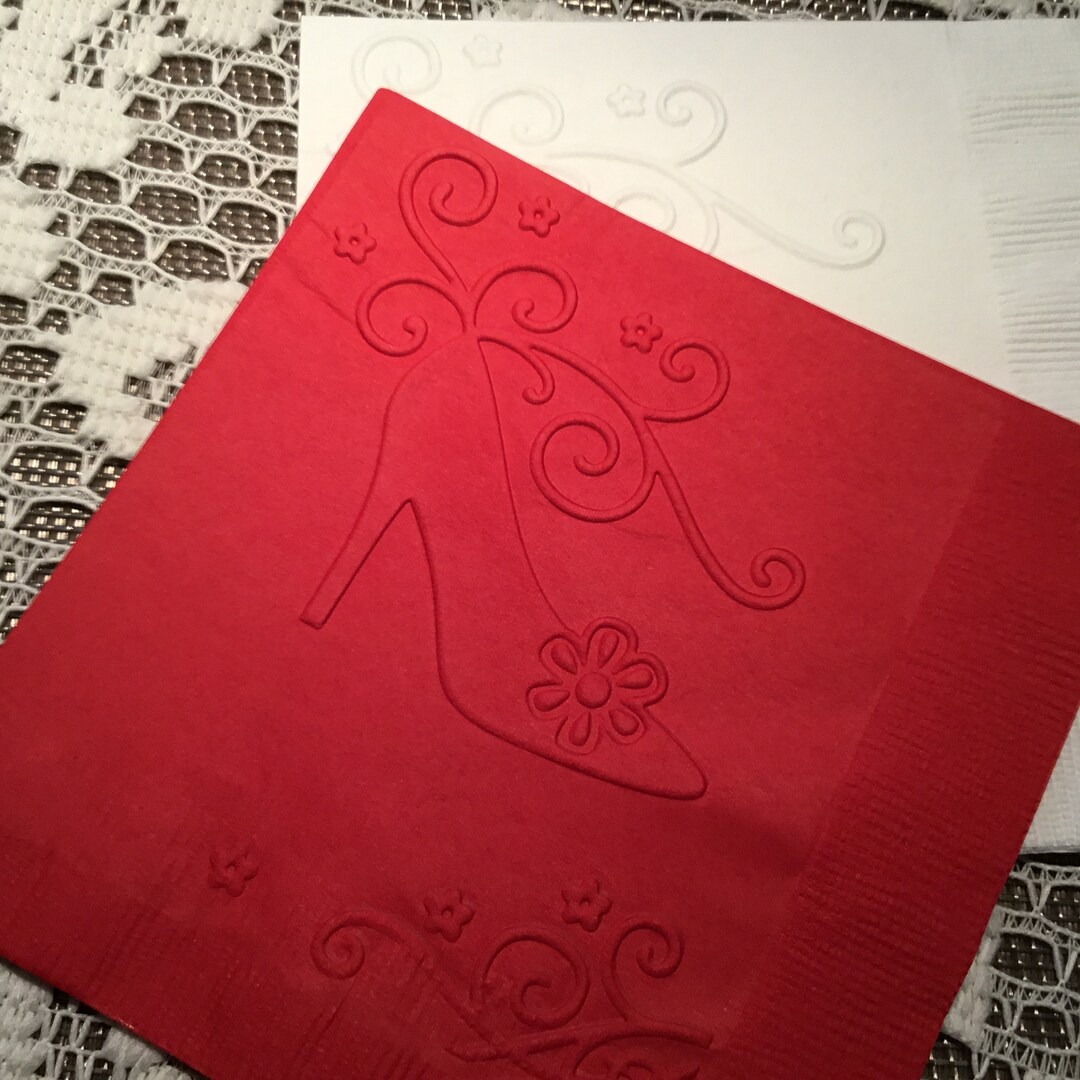 Shoe - Embossed Napkins - All Occasion -bridal Shower - Birthday ...