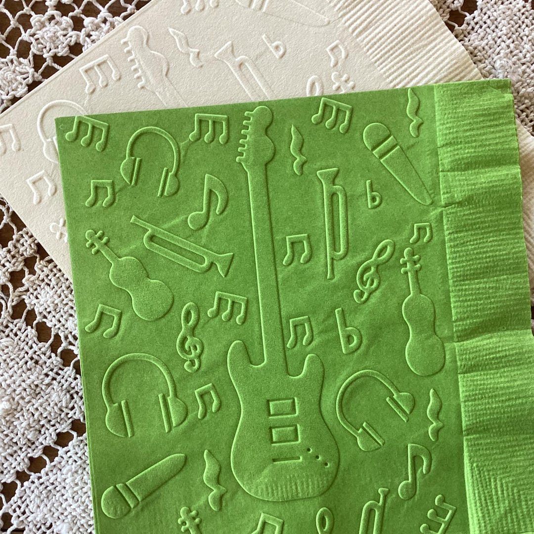 Music - Embossed Napkins - Wedding - Anniversary - All Occasion ...