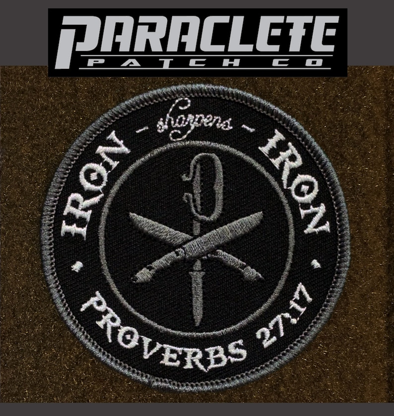Iron Sharpens Iron - Tactical Scripture Christian Overland Patch 3" Paracletepatchco - Etsy