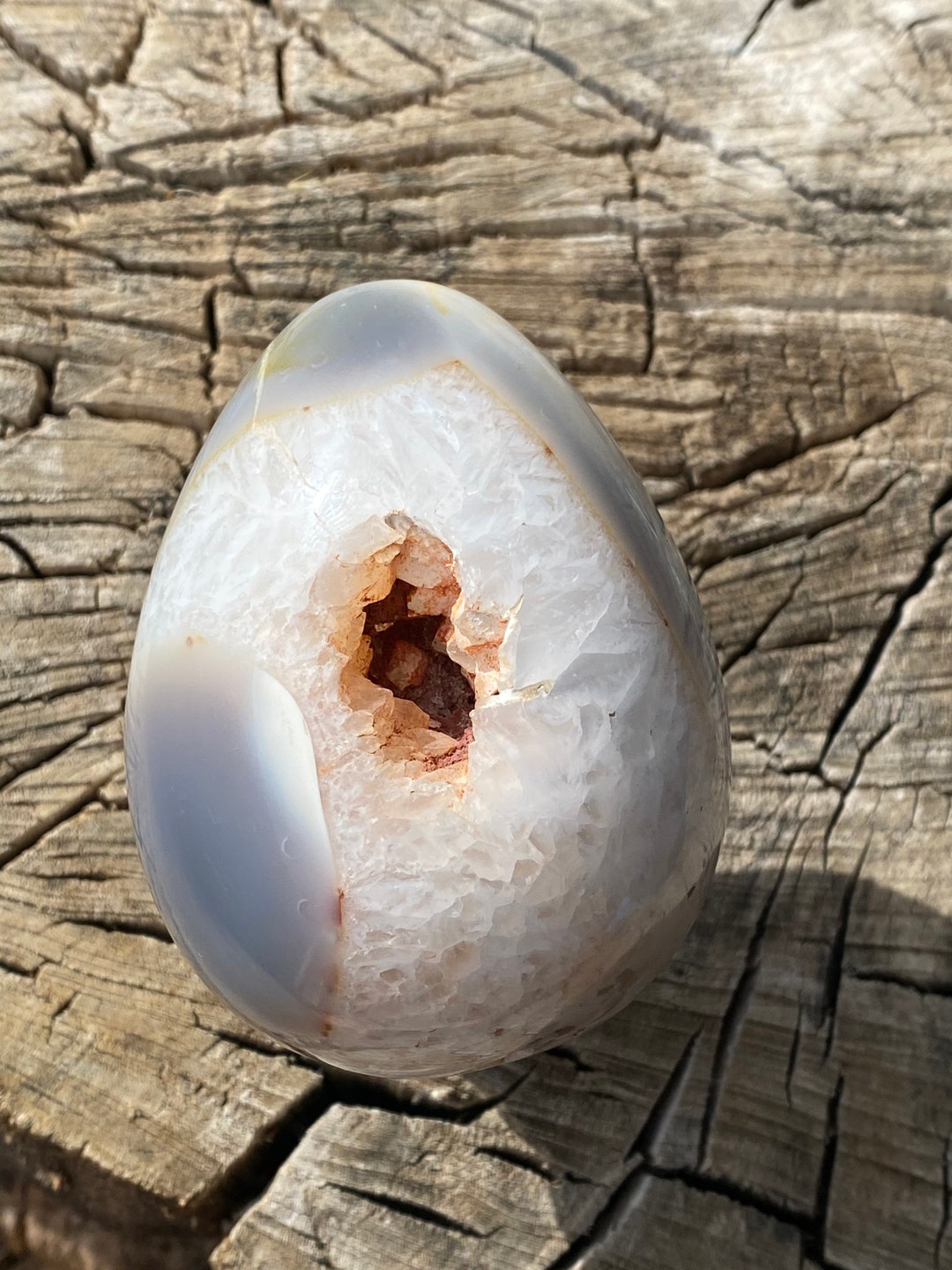 Blue Carnelian Agate Geode Egg - Geode - Dragon Egg - Quartz Carved ...