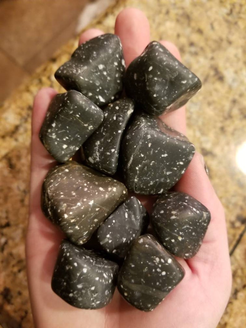 Black Spotted Jasper Tumbled Stone 1-Piece Spotted Jasper | Etsy