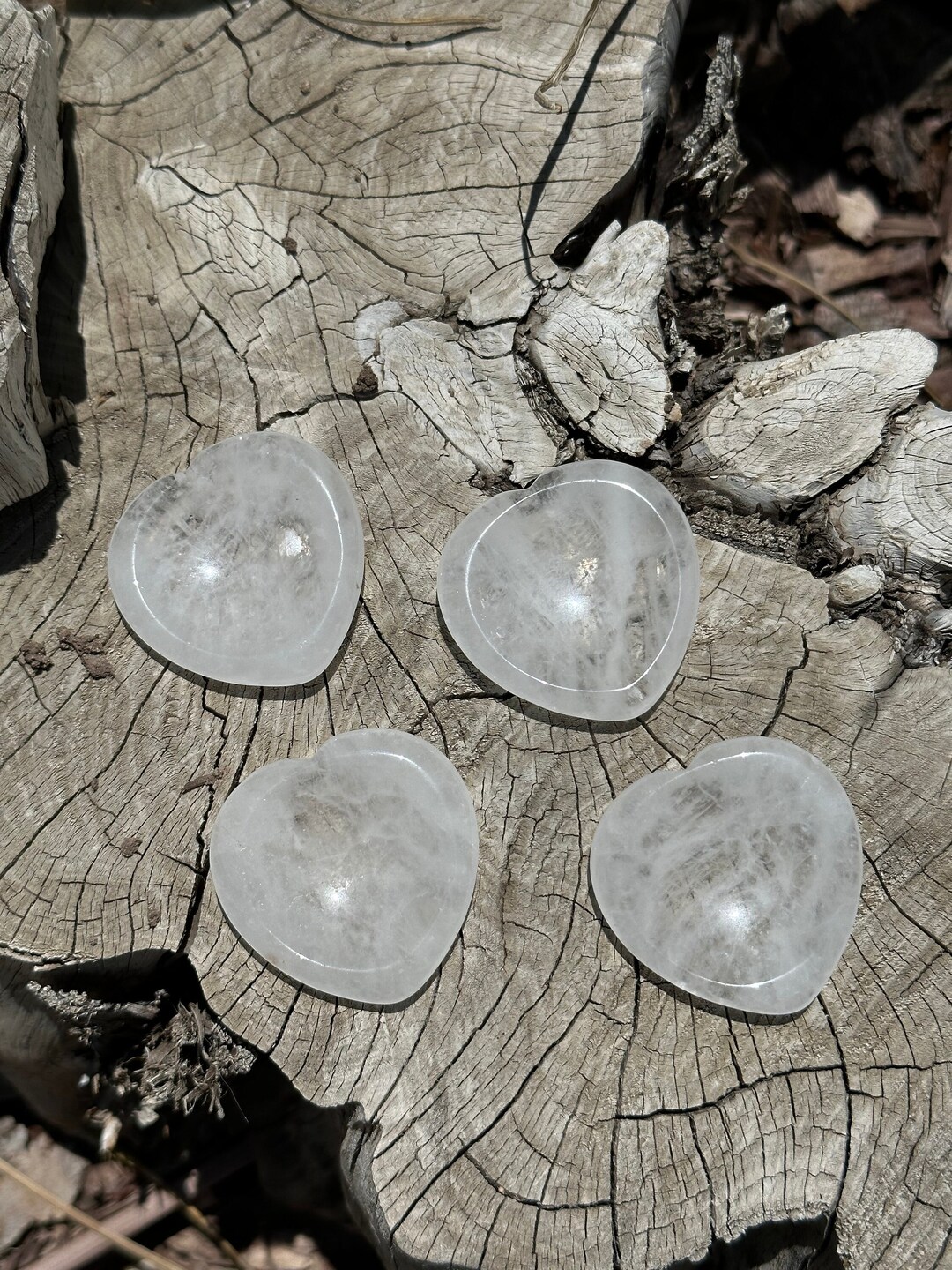 Clear Quartz Heart Worry Stone / Natural Crystal Carving - Carved ...