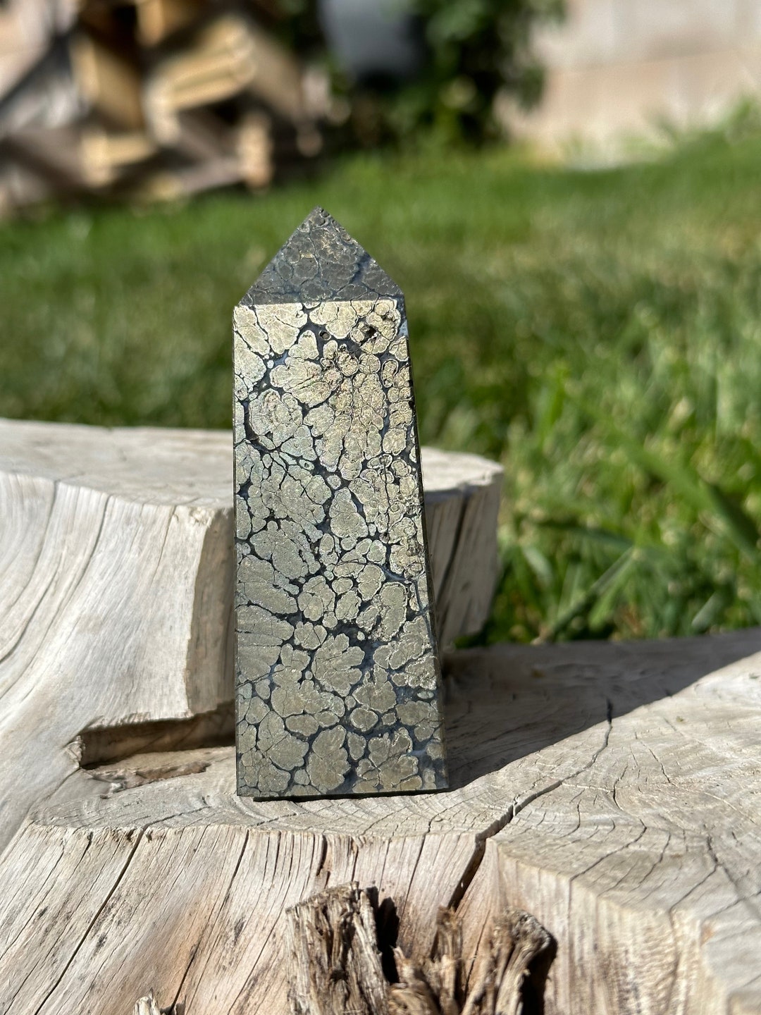 Marcasite Tower / Natural Crystal Carving | Marcasite Standing Point ...