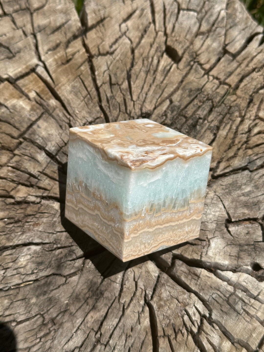 Caribbean Calcite Corner Standing Cube - Healing Cube | Healing Stone ...