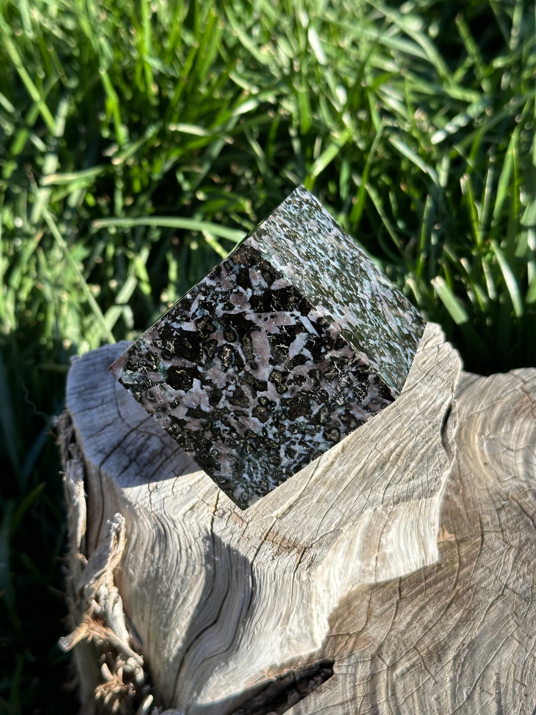 Indigo Gabbro Corner Standing Cube / Merlinite Blizzard Stone Crystal ...