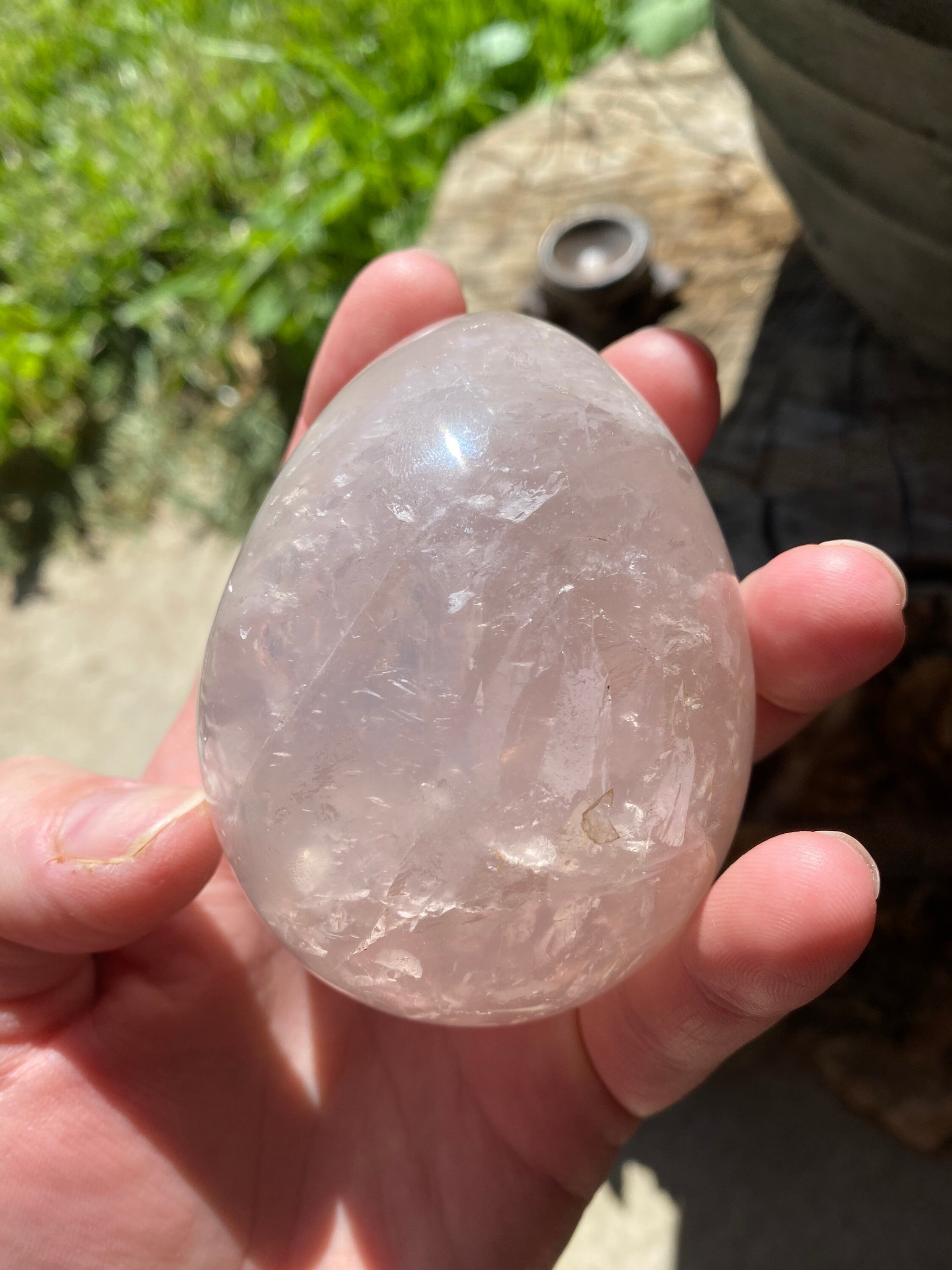 Large Rose Quartz Carved Egg / Natural Crystal Carving | Etsy