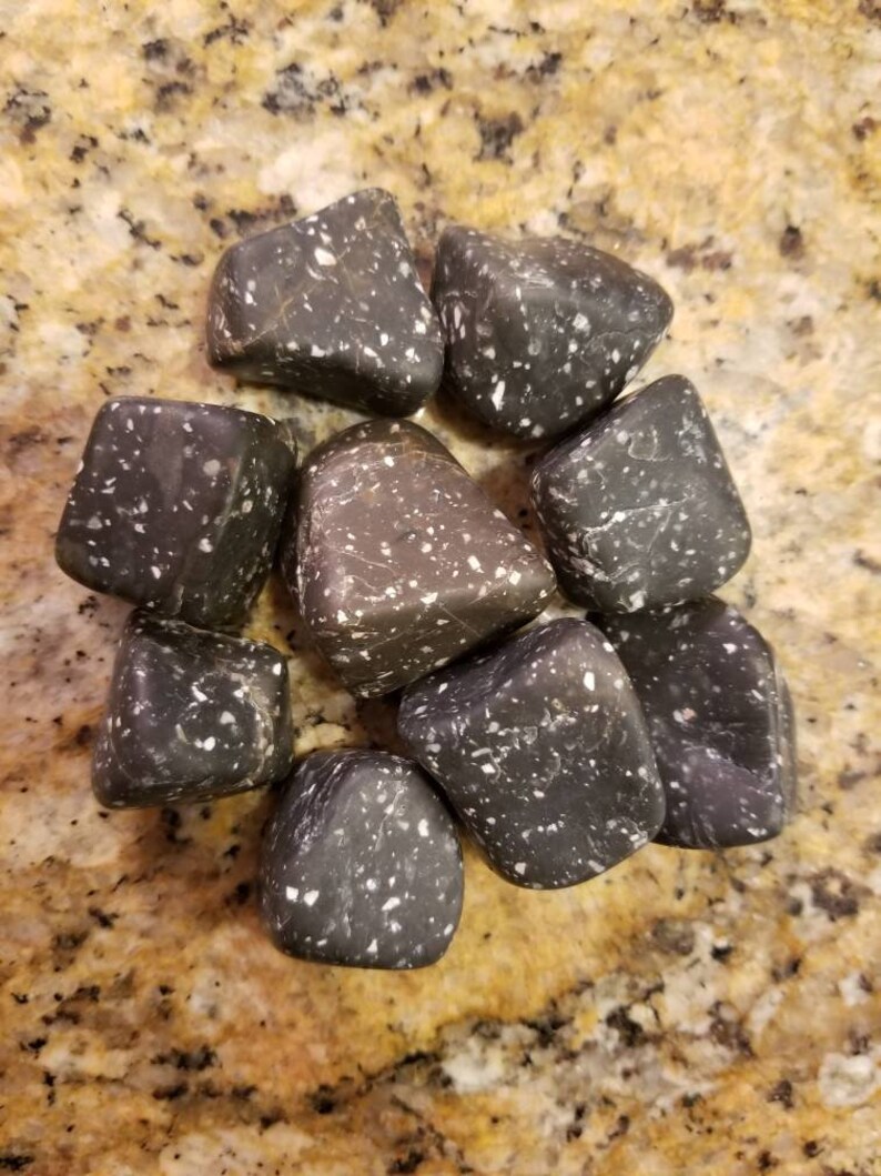 Black Spotted Jasper Tumbled Stone 1-piece Spotted Jasper - Etsy