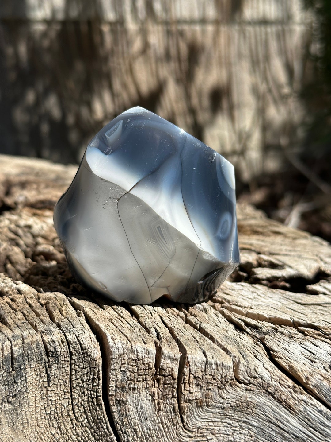 Orca Agate Carved Flame / Orca Stone Flame - Carved Crystal - Agate ...