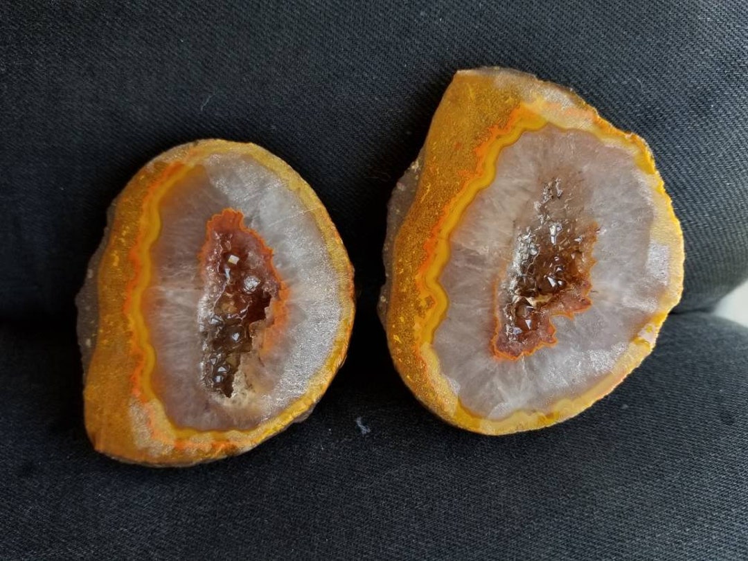 Zhanguo Warring States Red Agate Geode PAIR 259G WYSIWYG - Meditation ...