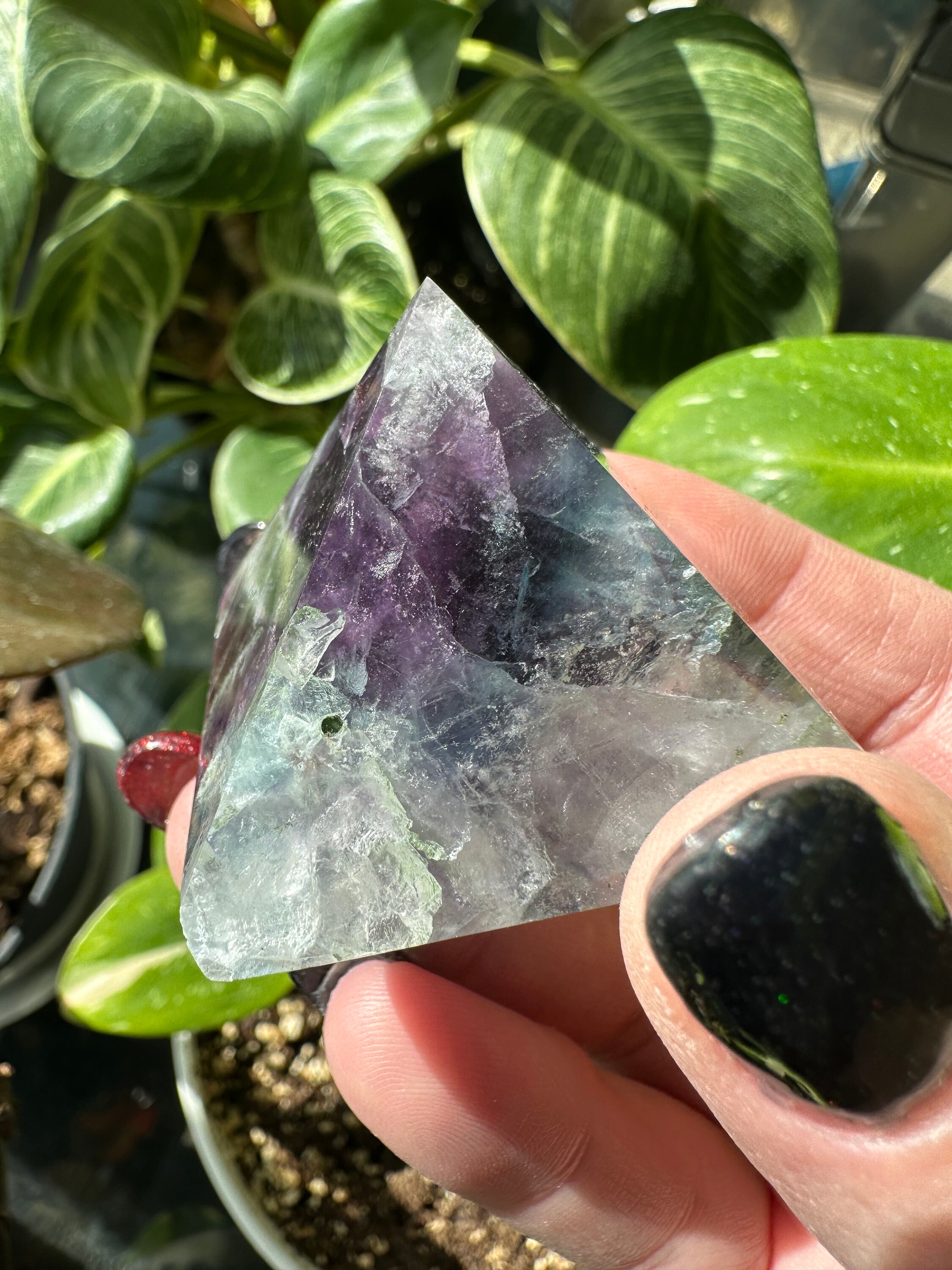 Fluorite Carved Pyramid / Natural Crystal Carving Fluorite - Etsy
