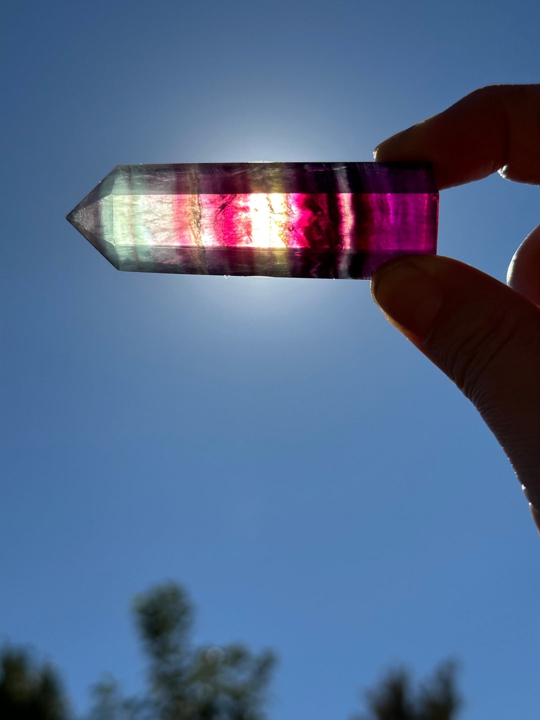 Candy Fluorite Tower / Natural Crystal - | Fluorite Purple - Yellow ...