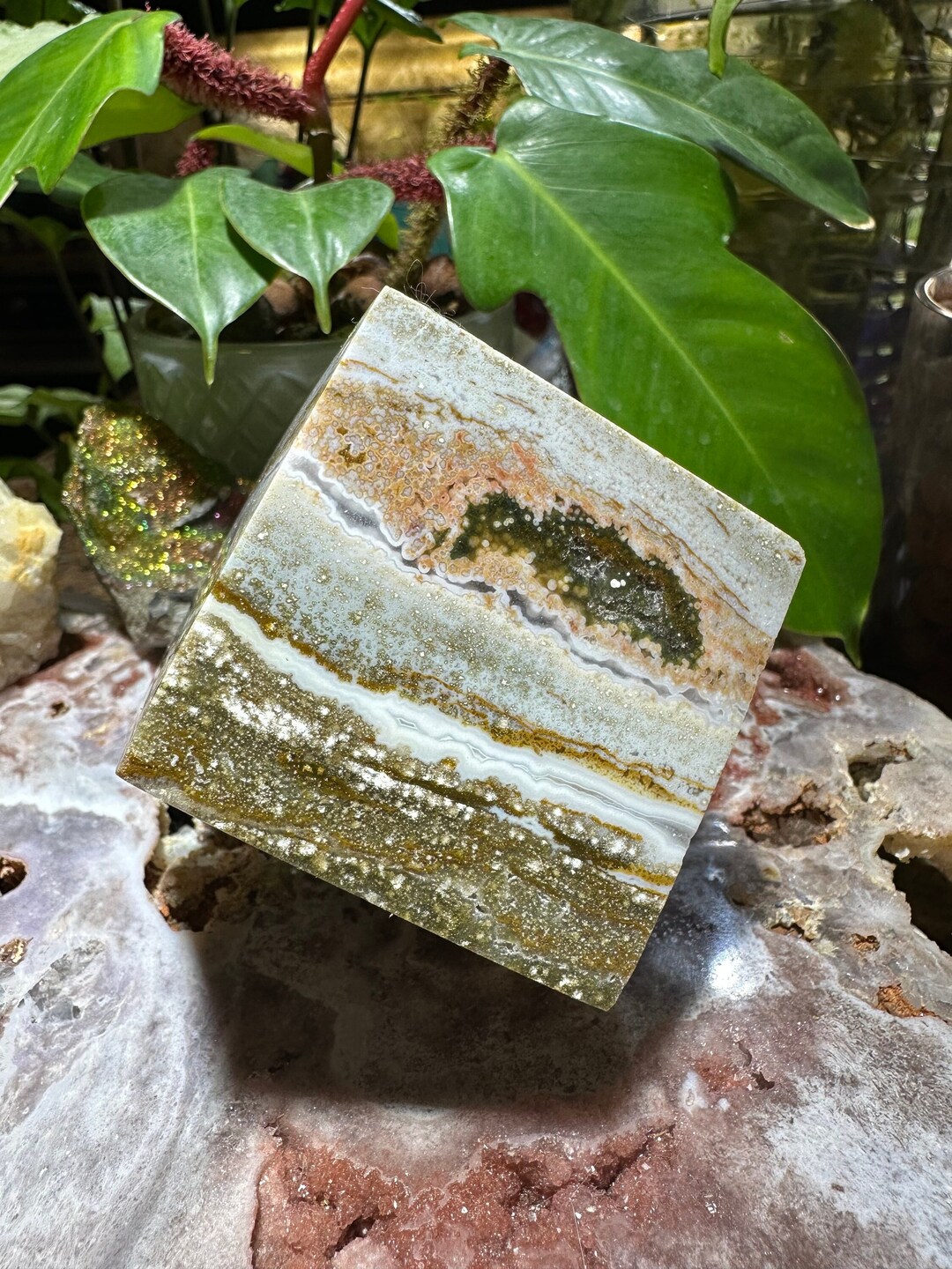 Ocean Jasper Corner Standing Cube - Healing Cube | Healing Stone ...