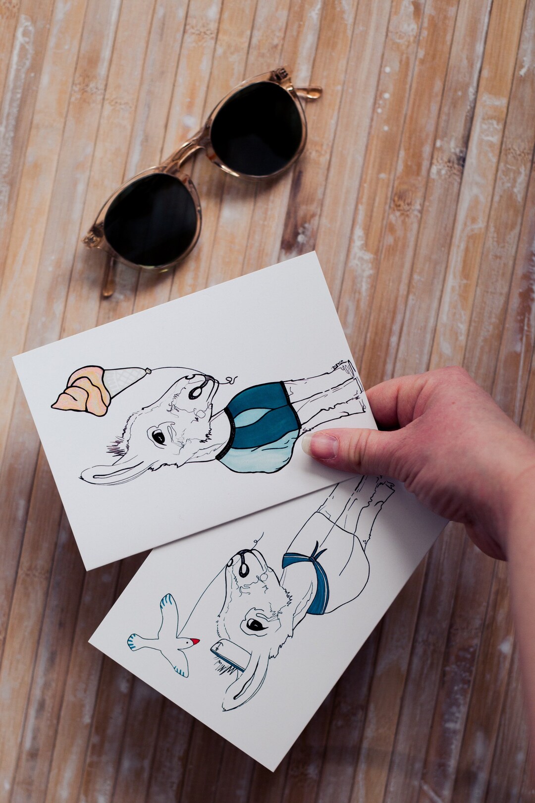 Blank Card Set- Blank Inside Cards- Cute Card Set - Beach Card Set ...