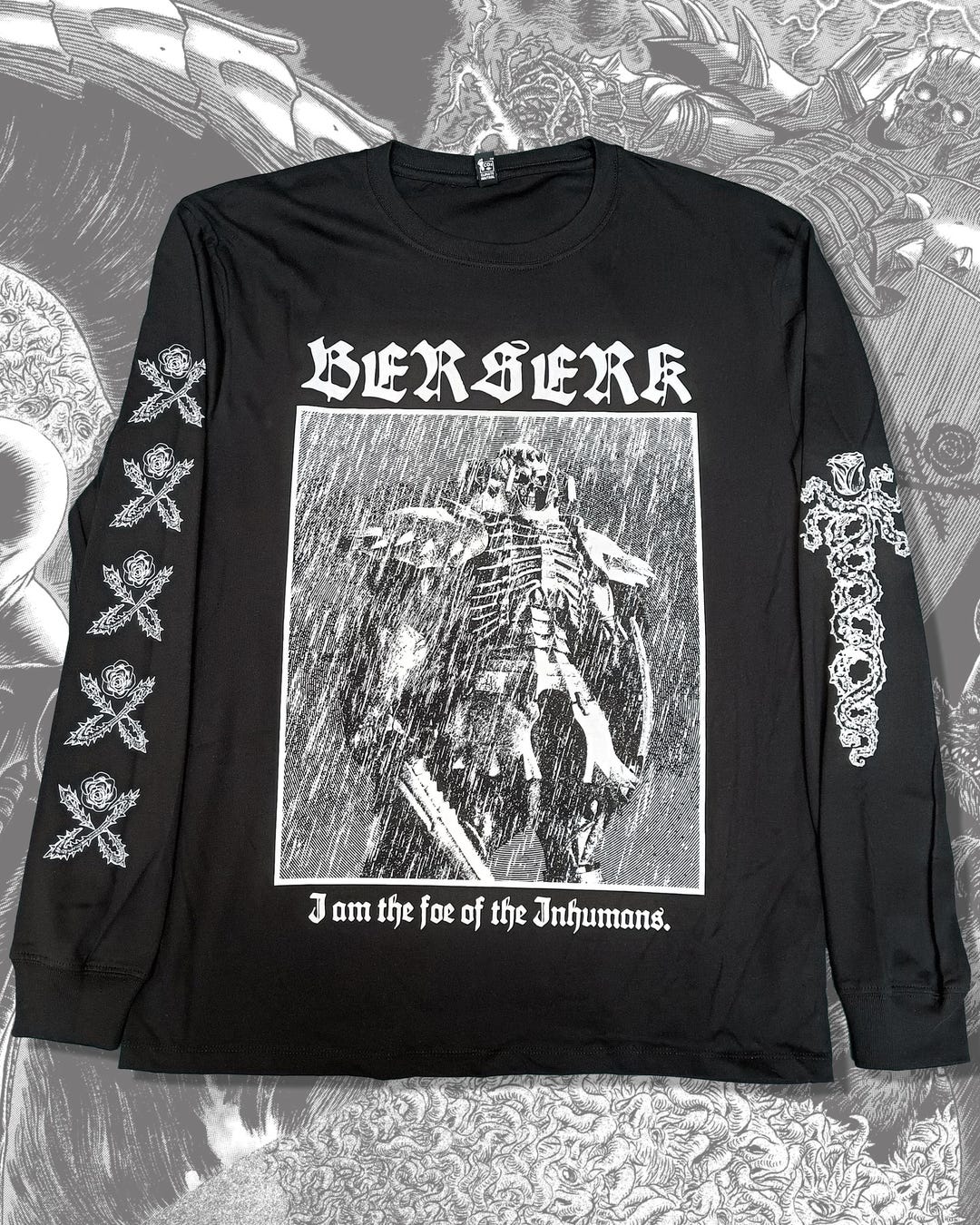 Skull Knight Berserk Long Sleeve Shirt – Dark Fantasy Anime Streetwear ...