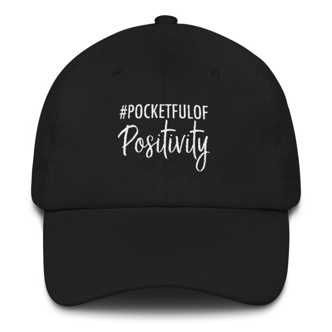 Black Pocketful of Positivity Embroidered Baseball Cap - Etsy