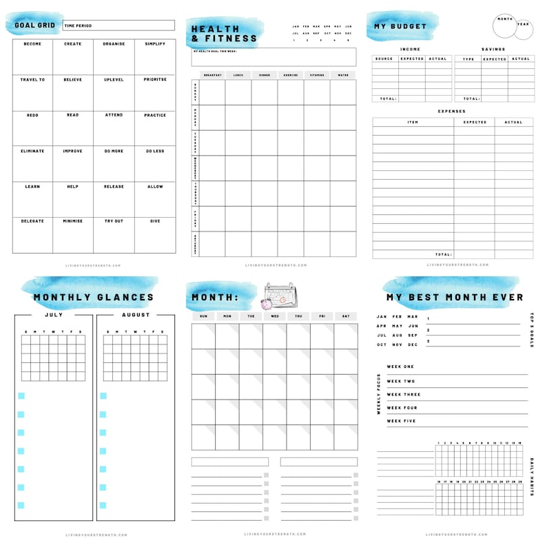 Life Planner, Goal Planner, Digital Planner, Printable Planner, Life ...
