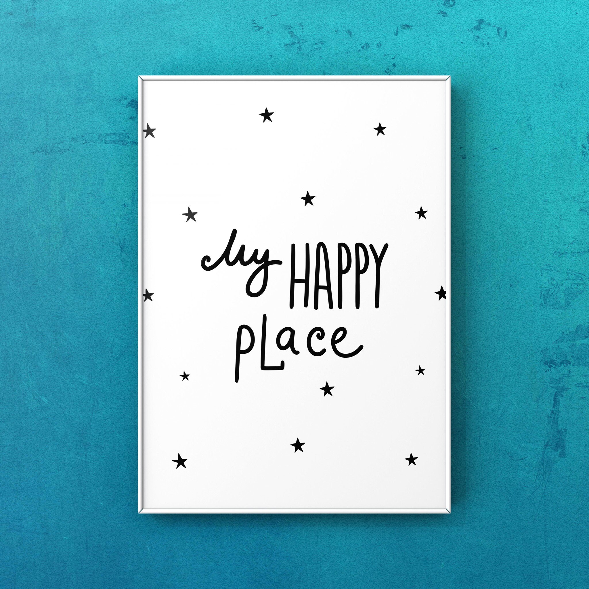 My Happy Place Printable Art, Printable Artwork, Inspirational ...