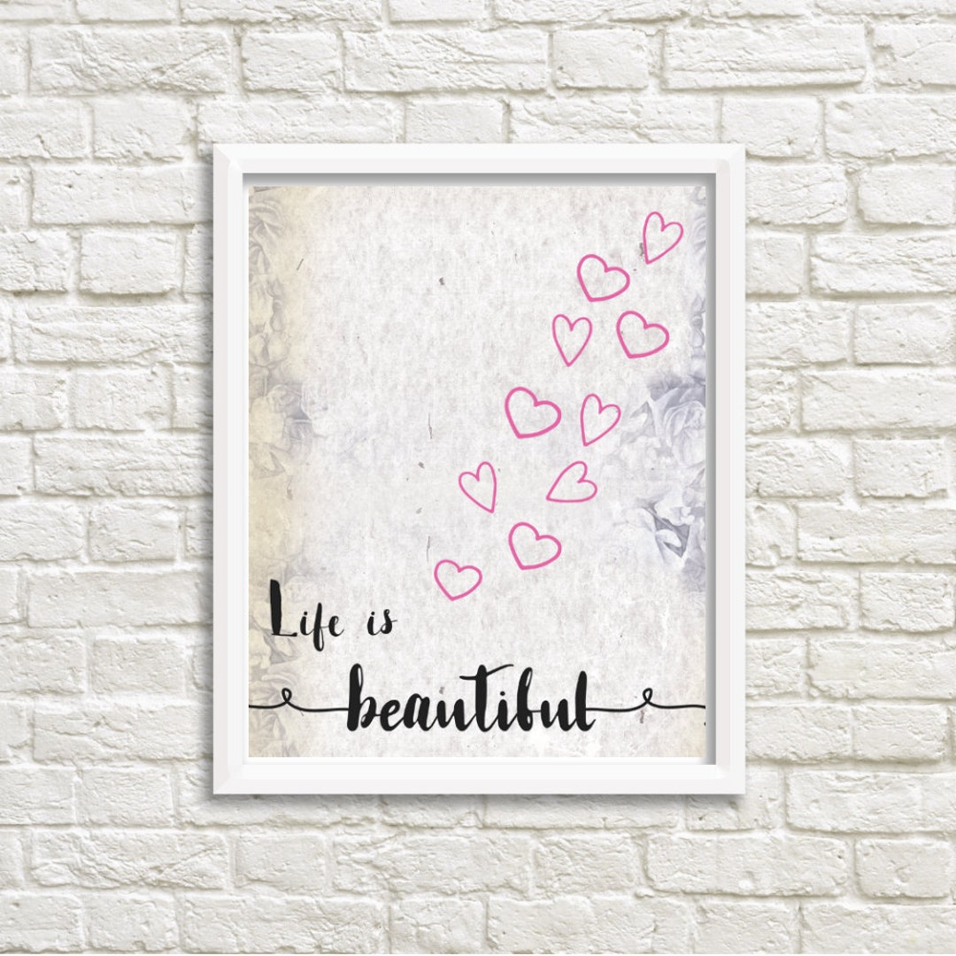Life is Beautiful Printable, Printable Art, Art for Women ...