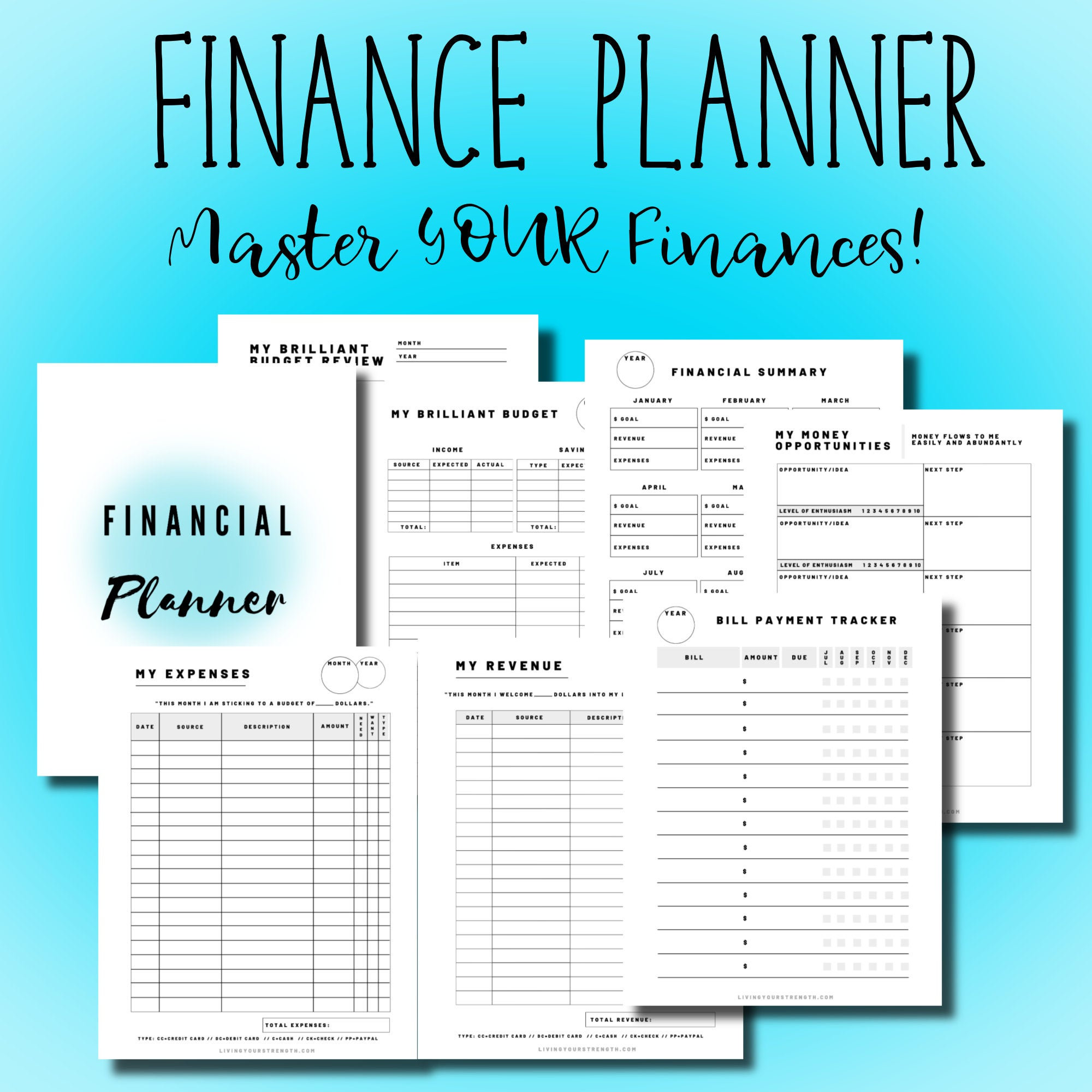 Financial Planner Printable, Budget Planner, Expense Tracker, Bill ...