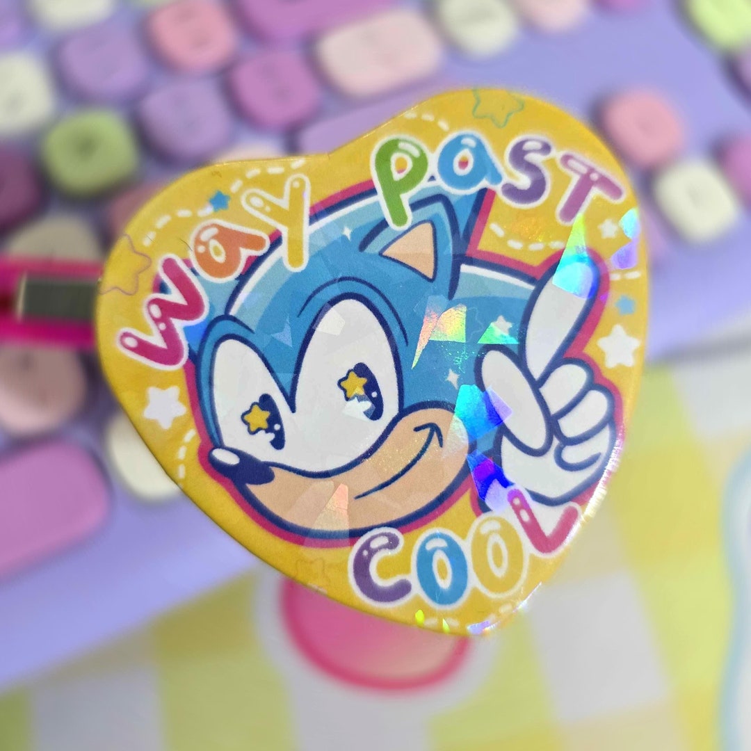 SONIC THE HEDGEHOG Way Past Cool Holo Heart Button - Etsy