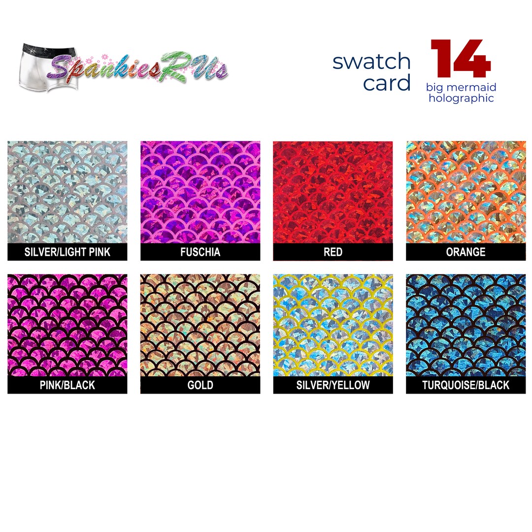 14-15 Swatch Card - Mermaid Holographic Colors and Materials - Etsy